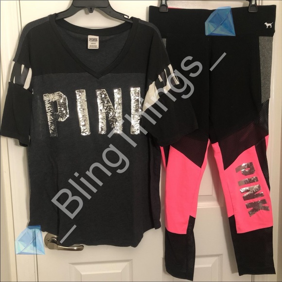 PINK Victoria's Secret | Tops | Rare Vs Pink Bling Set | Poshmark